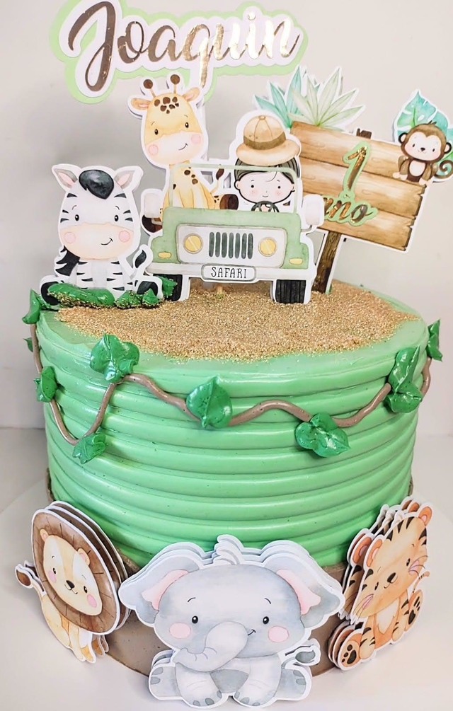 CAKE TOPPER SAFARI - Comprar en Tres Deseos Deco Mdp