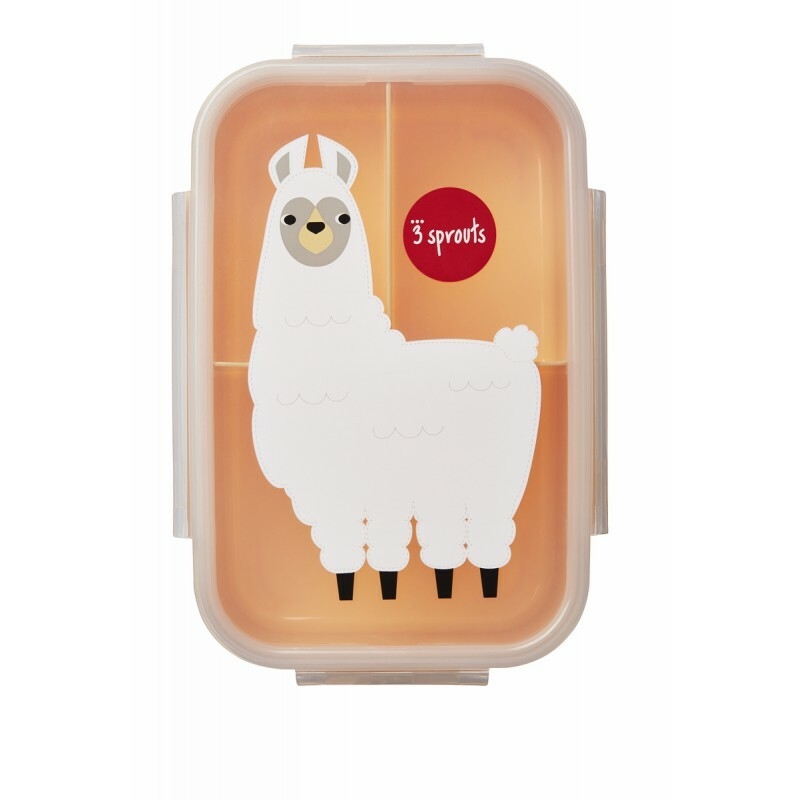 tupper contenedor bento con divisiones zorrito llama león 3sprouts