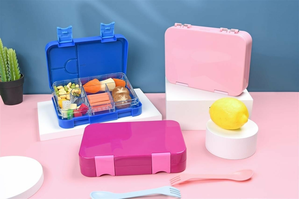 Lonchera alimentos lunch bento divisiones compartimentos niños escuel