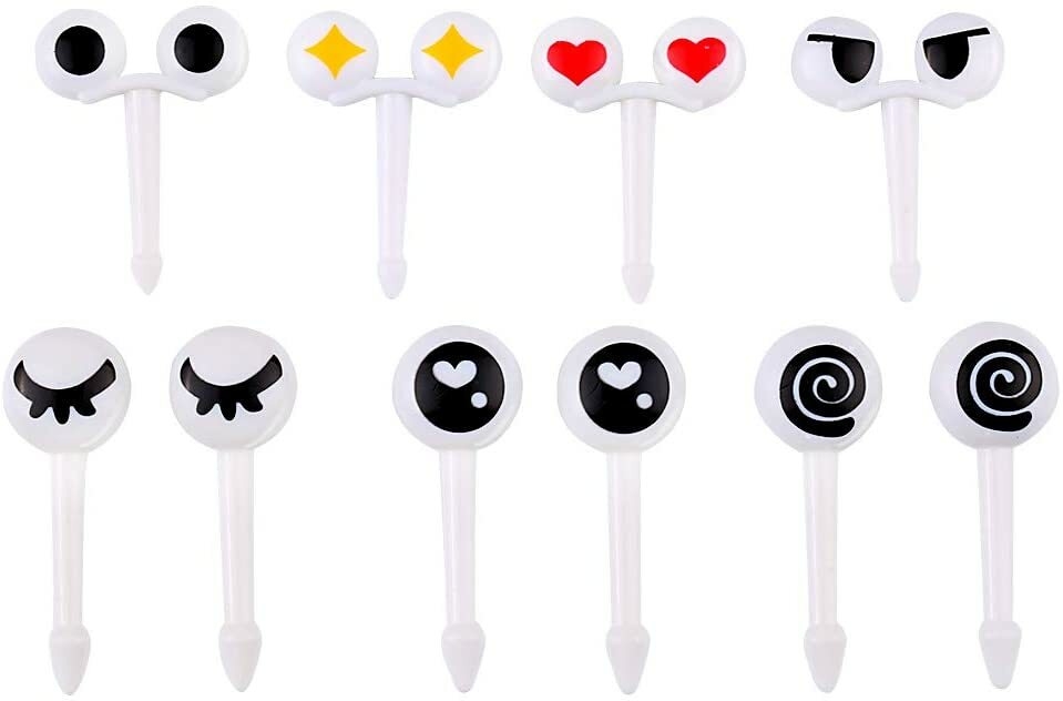 Palillos picks ojitos decorar lunch niños frutas bento ojos accesorio