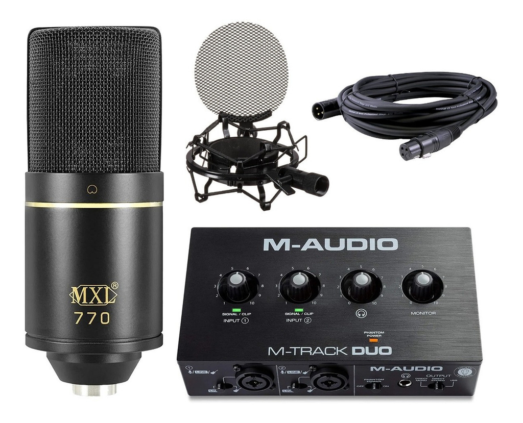 Interface M-audio M-track Duo + Microfone Mxl 770 Complete
