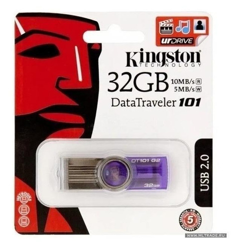 Memoria Usb Kingston Datatraveler 101 G2 Dt101g2 32gb 2.0 Púrpura