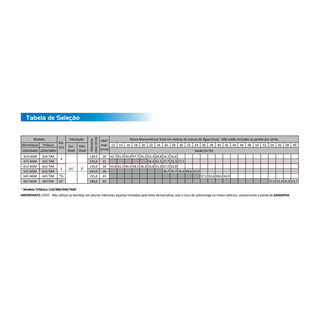 Bomba Centrífuga Dancor 614 TJM 2P 5 CV Trifásico