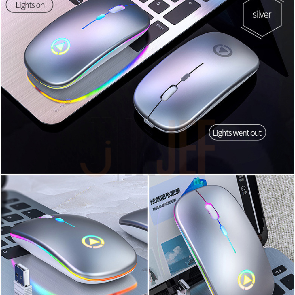 MOUSE LED INALAMBRICO RGB