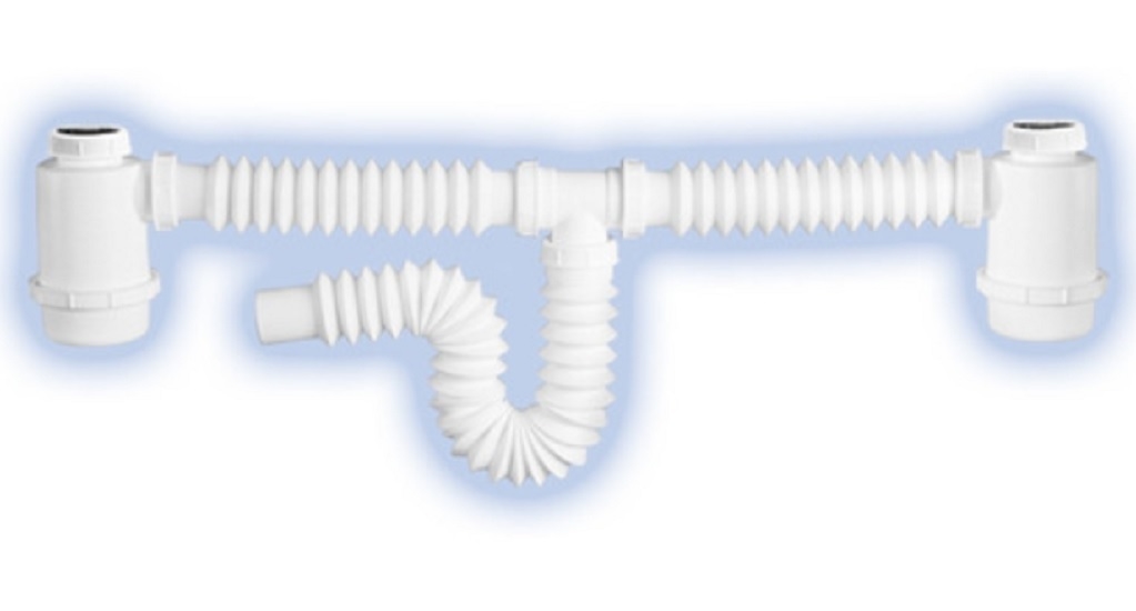 CESPOL DOBLE PARA FREGADERO CON BOTES GRANDES SIN CONTRACANASTAS MOD.2