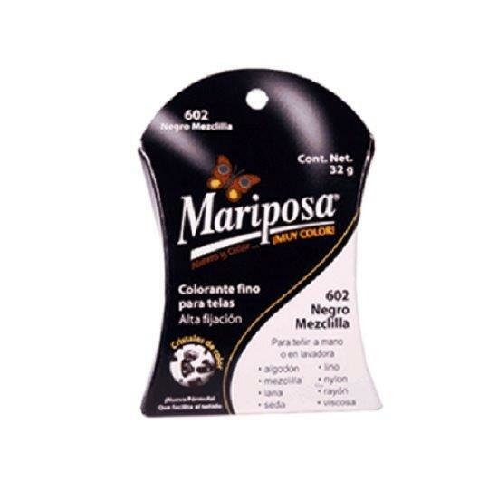 COLORANTE (PINTURA) PARA ROPA COLOR NEGRO MEZCLILLA 36GR MOD.602 MARIP