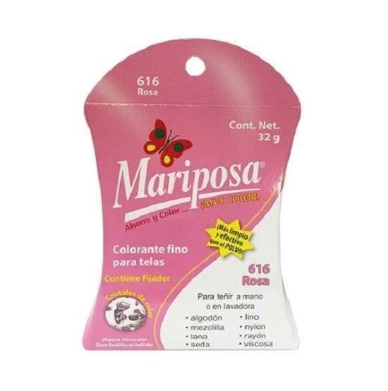COLORANTE (PINTURA) PARA ROPA COLOR ROSA 36GR MOD.616 MARIPOSA
