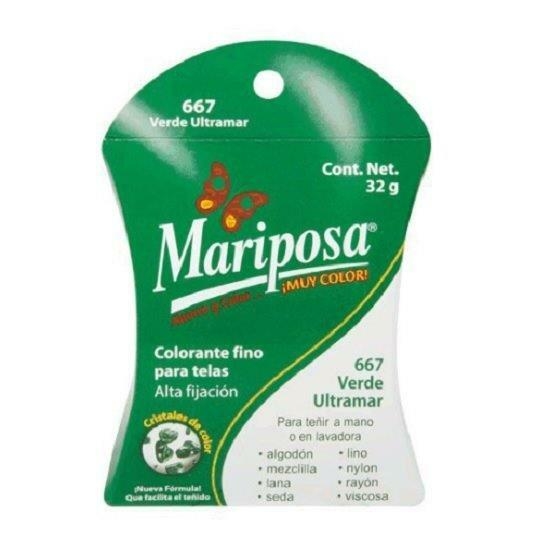 COLORANTE (PINTURA) PARA ROPA COLOR VERDE ULTRAMAR 36GR MOD.667 MARIPO