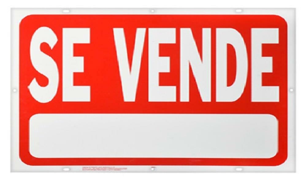 LETRERO "SE VENDE" 30CM X 19CM