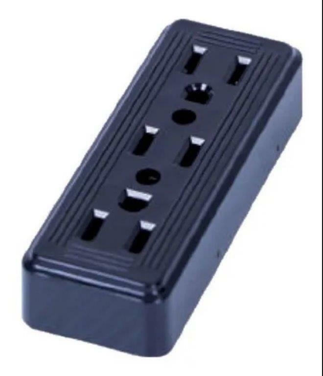 MULTICONTACTO TRIPLE NEGRO PARA CREAR INSTALACIÓN KLEIMAN