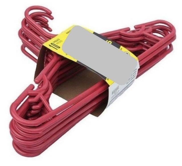 PAQUETE (JUEGO) DE 10 GANCHOS DE PLASTICO GRANDE PARA ROPA COLORES SUR