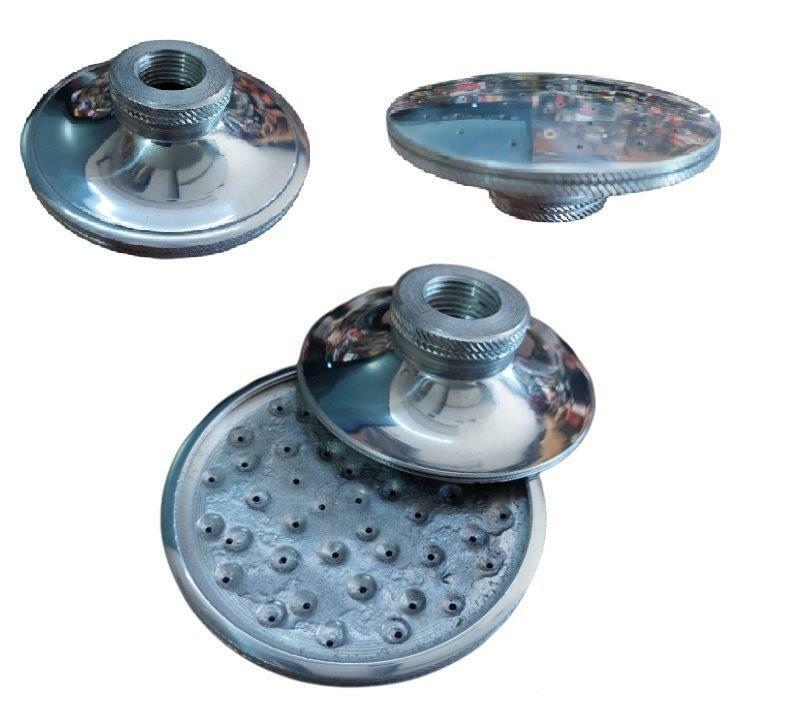 REGADERA REDONDA DE ALUMINIO 3 1/2" FIJA DESARMABLE PARA LIMPIAR LOMAR