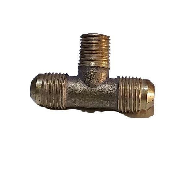 TEE TERMINAL 1/4" NPT - 3/8" CONICO LATON/BRONCE