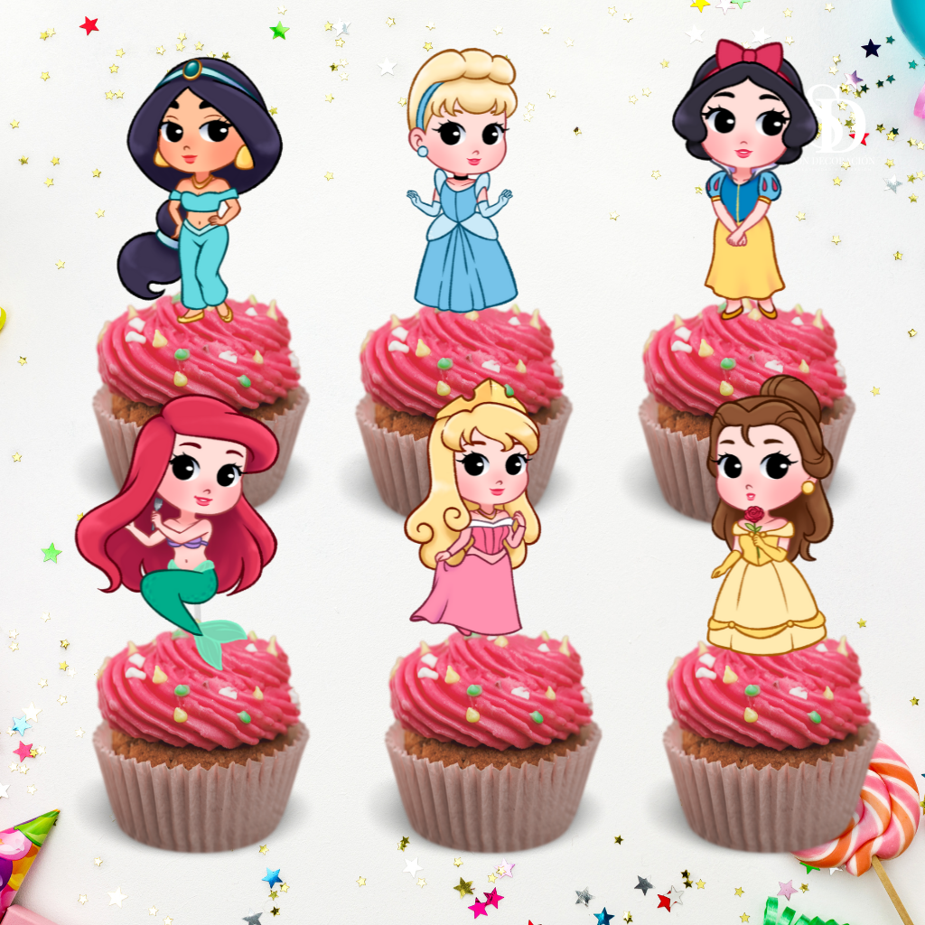 20 cupcake toppers Princesas #1 - SONDECORACION