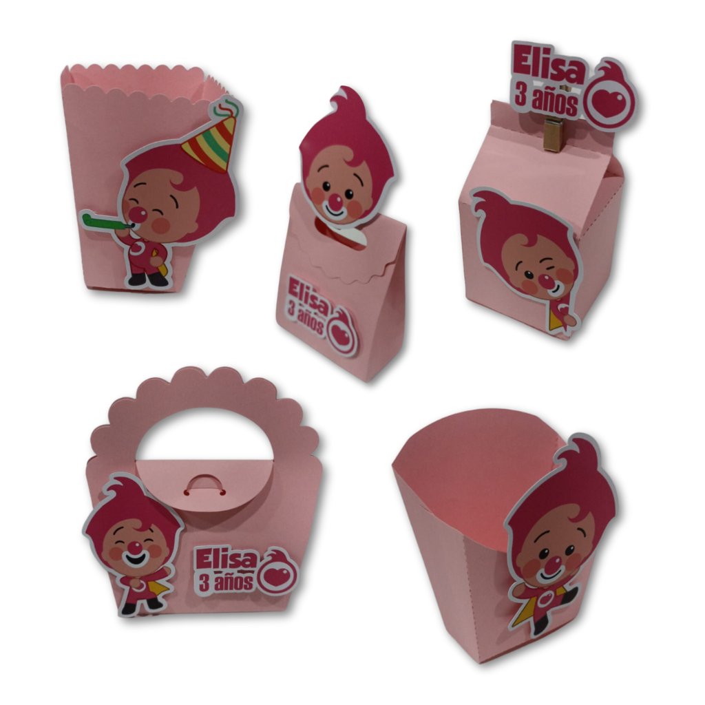 Set de 50 cajitas - Plim Plim (5 modelos) ROSA