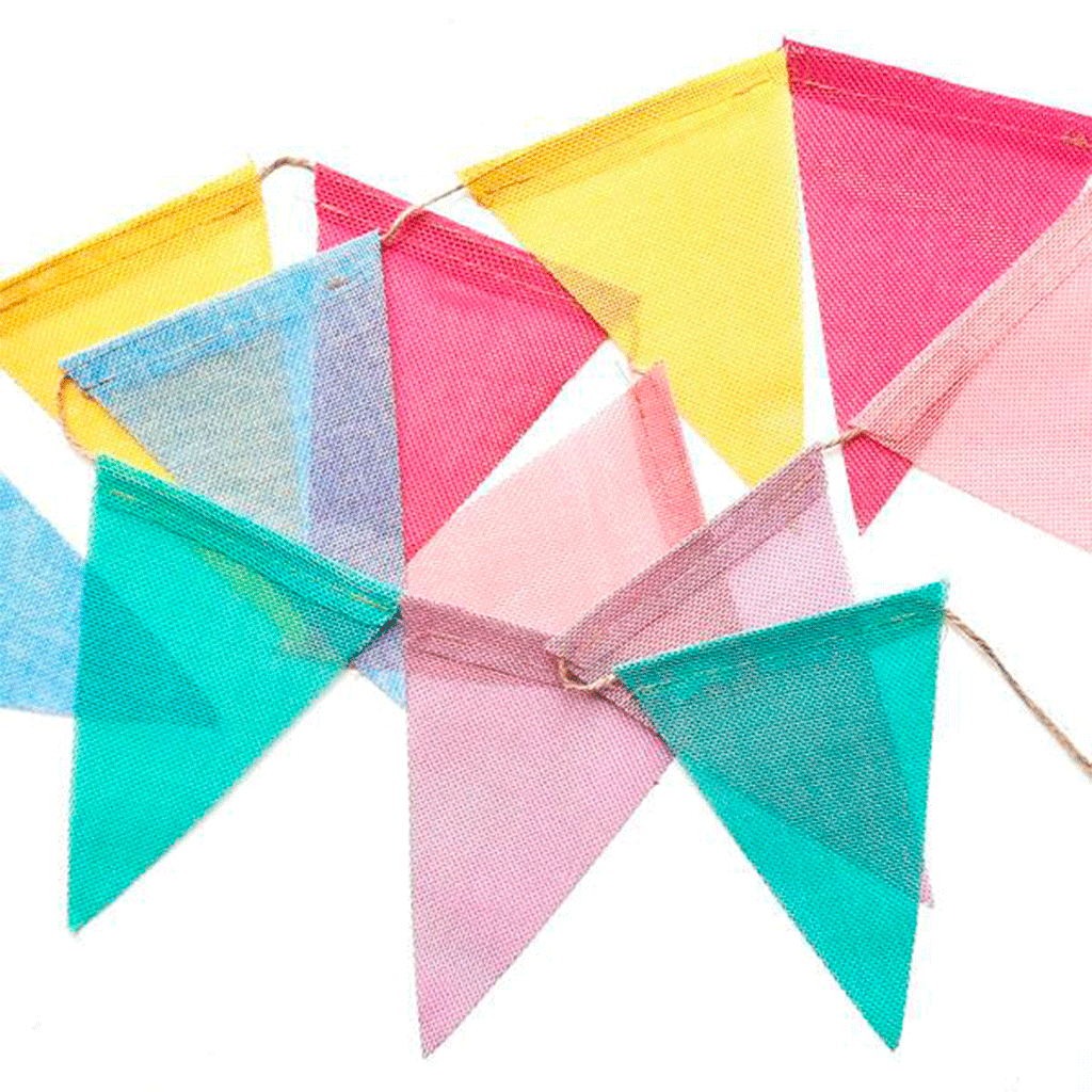Banderín de yute colores a tu gusto - SONDECORACION
