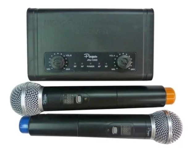 PARQUER JRU-100D Micrófono inalámbrico doble de mano UHF