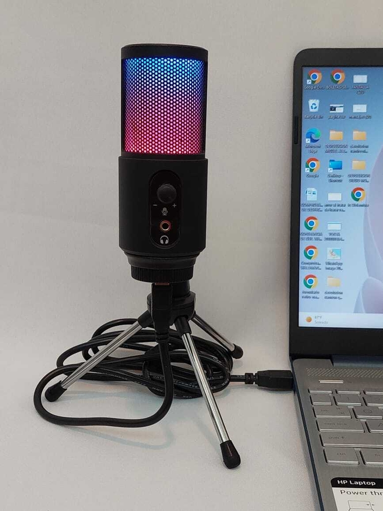 HUGEL MC380 Micrófono USB con luz RGB - 3W AUDIO