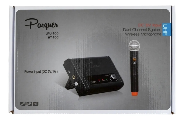 PARQUER JRU-100 Micrófono inalámbrico de mano UHF