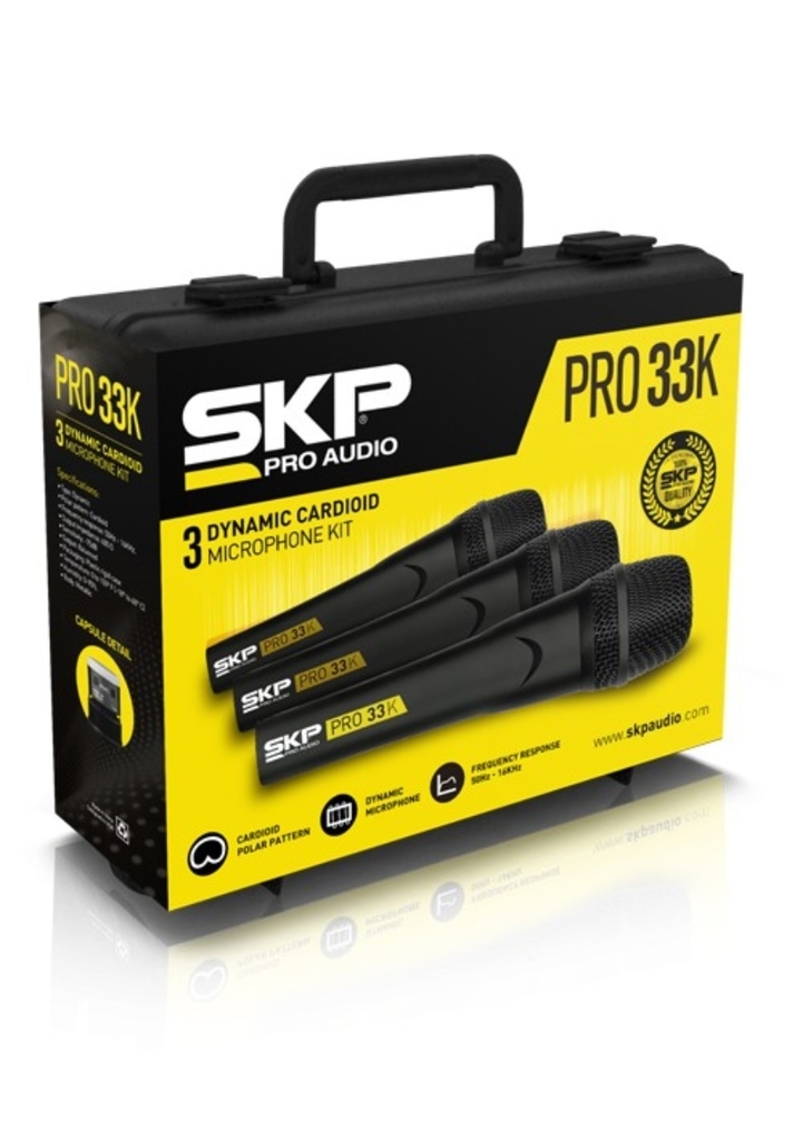 SKP PRO-33K Kit de 3 micrófonos dinámicos de mano