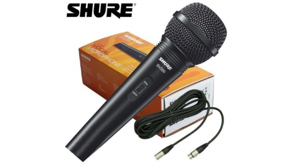 SHURE SV200 Micrófono dinámico con switch On/Off y cable canon-canon