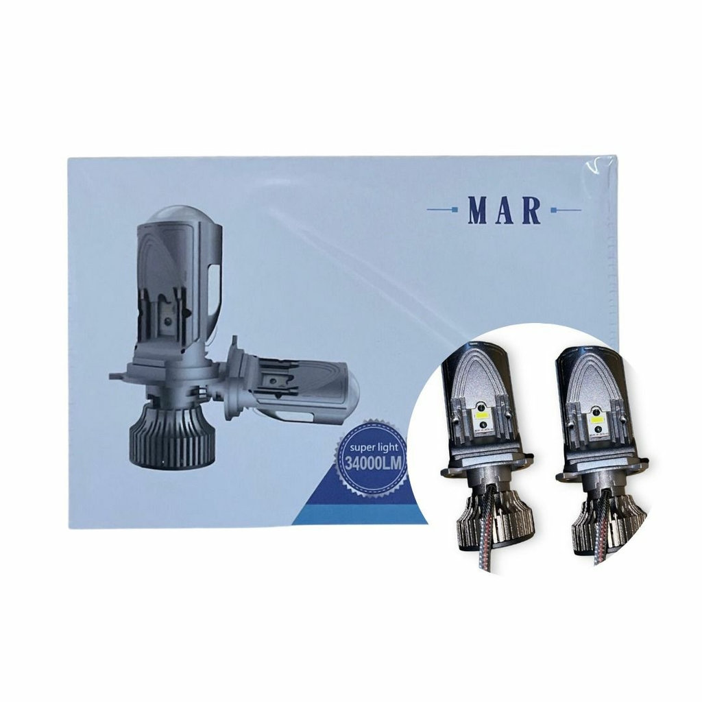 KIT H4 Cree Led Proyector Lupa Alta Y Baja Csp Cooler