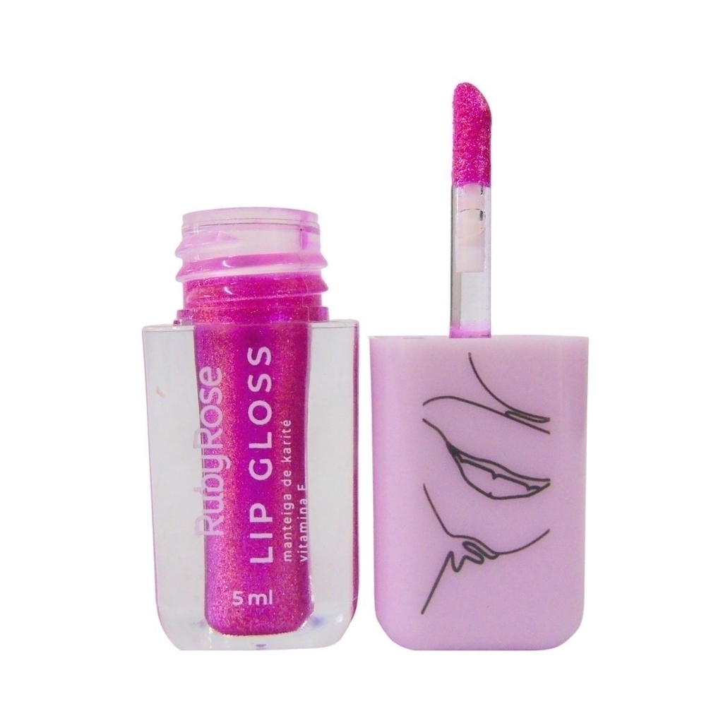 LIP GLOSS GLITTER FIREWORK RUBY ROSE - Bela e Maquiada