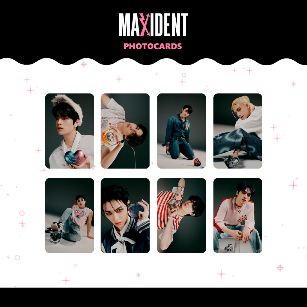Kit Photocards Stray Kids- Maxident (frente e verso)