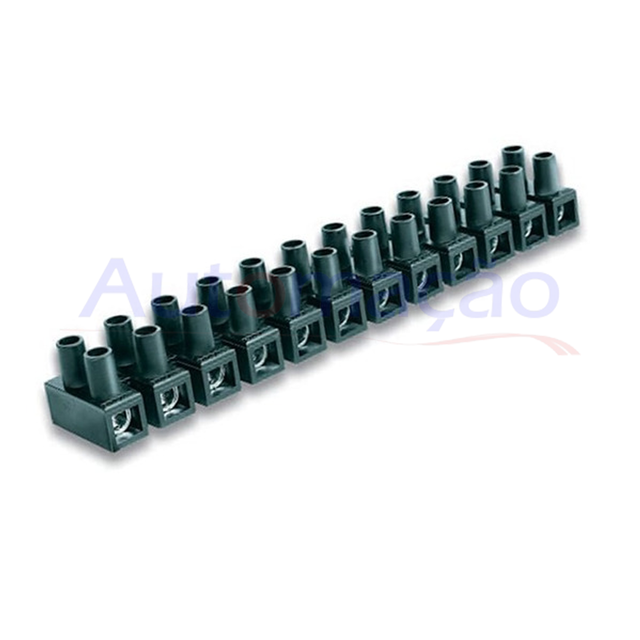 Régua de Borne Plástica 4mm Preto - Automação