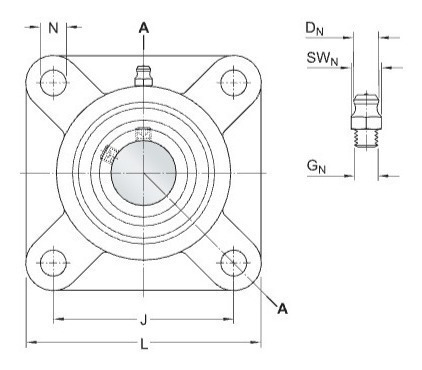 Ucf208 Kit C/2 Mancal Quadrado Flange + Rolamento Eixo 40mm