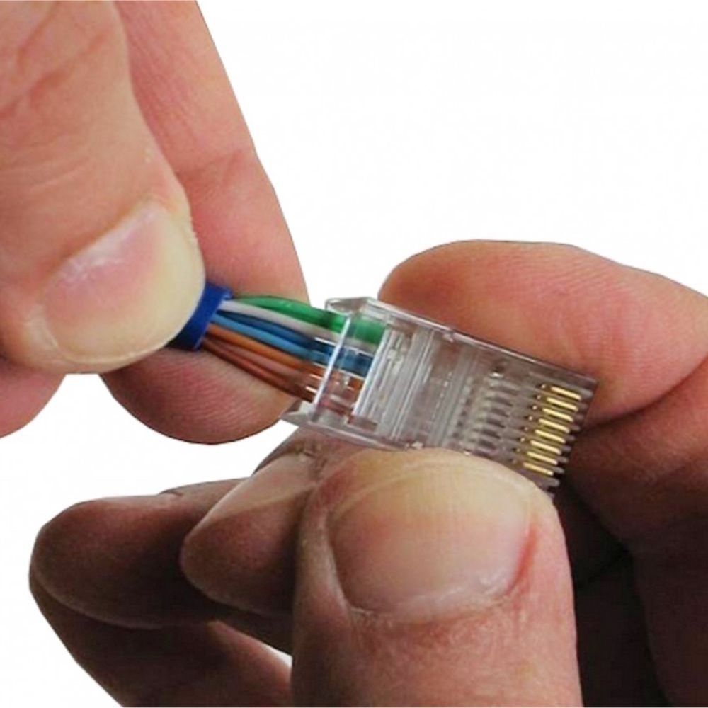 Kit Com 10 Conectores de Rede Ethernet Lan RJ45 CAT5/5E/6 8 vias