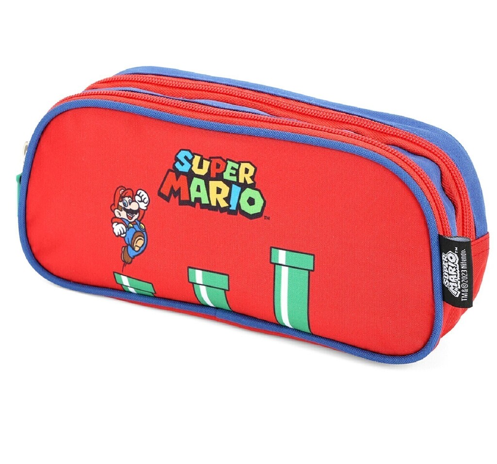 Estojo Penal Escolar Super Mario Duplo 02 Divisórias Original Licenciado