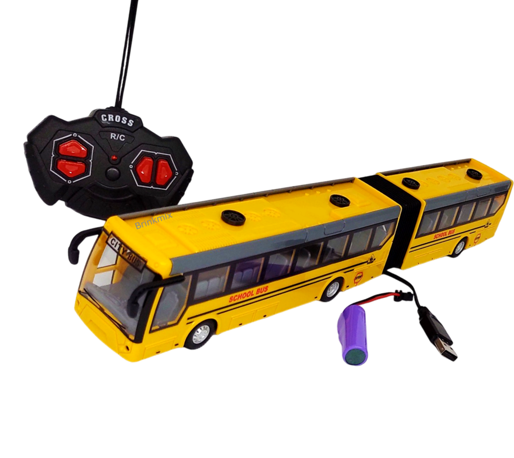 Ônibus Controle Remoto Bateria Recarregável Articulado 37cm City Bus