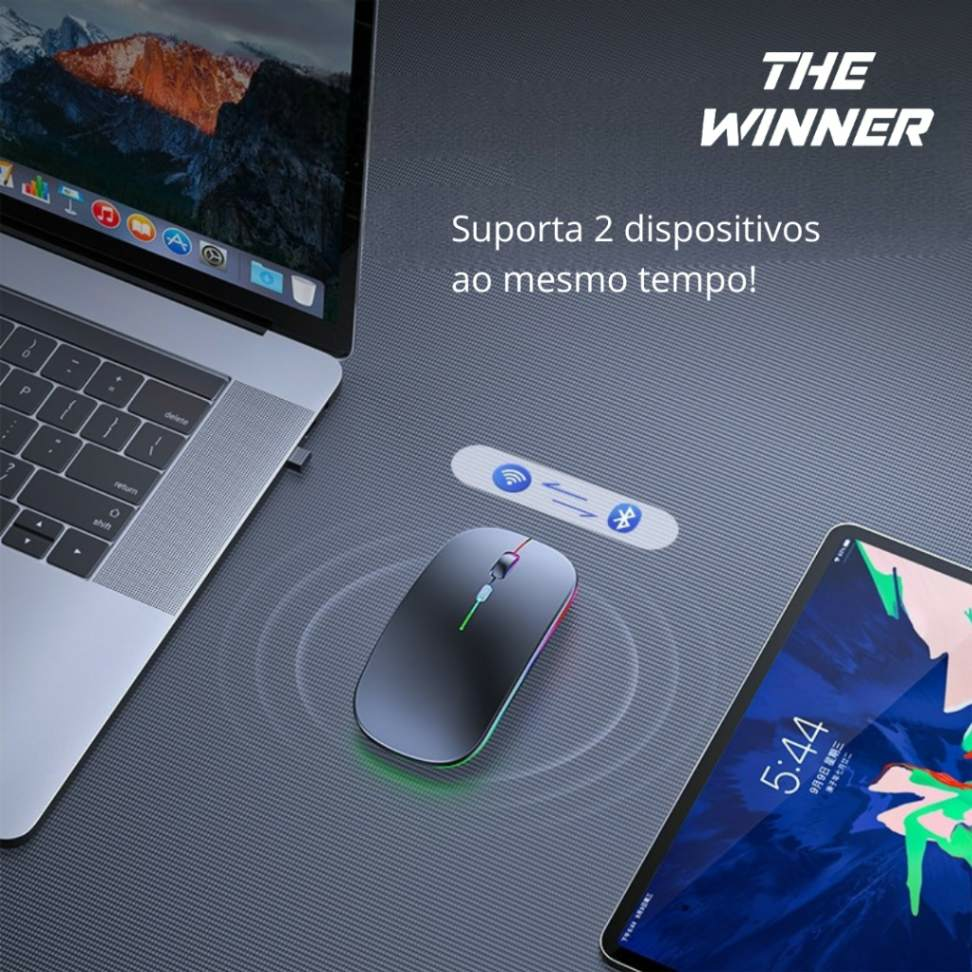 Mouse sem fio recarregável - Soft Touch™