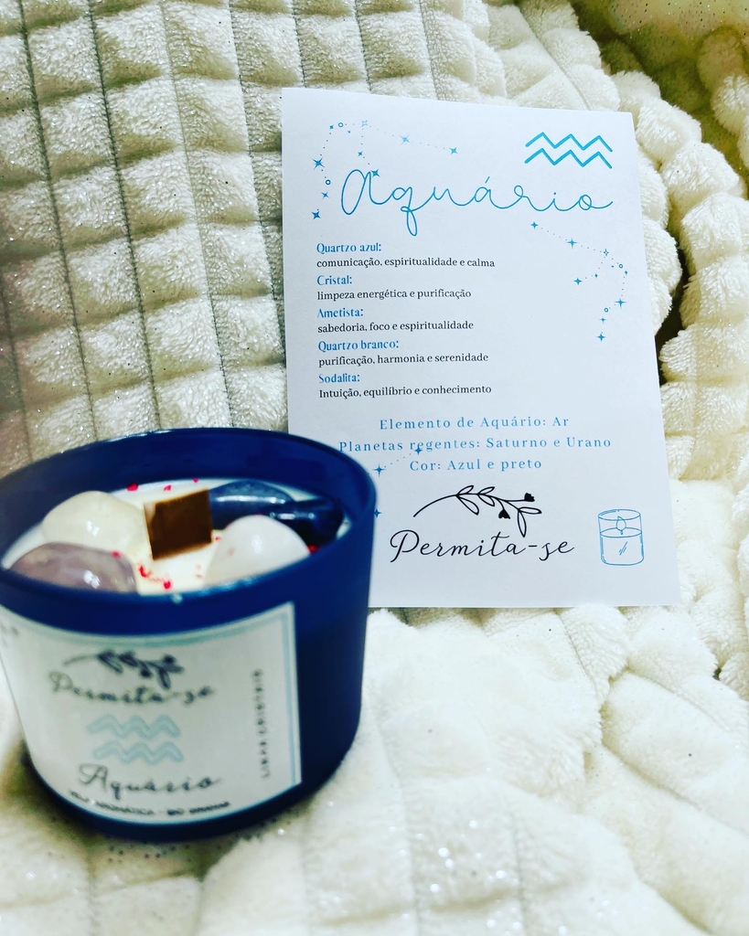 Vela dos signos - Linha Cristais - Permita-se Aromas