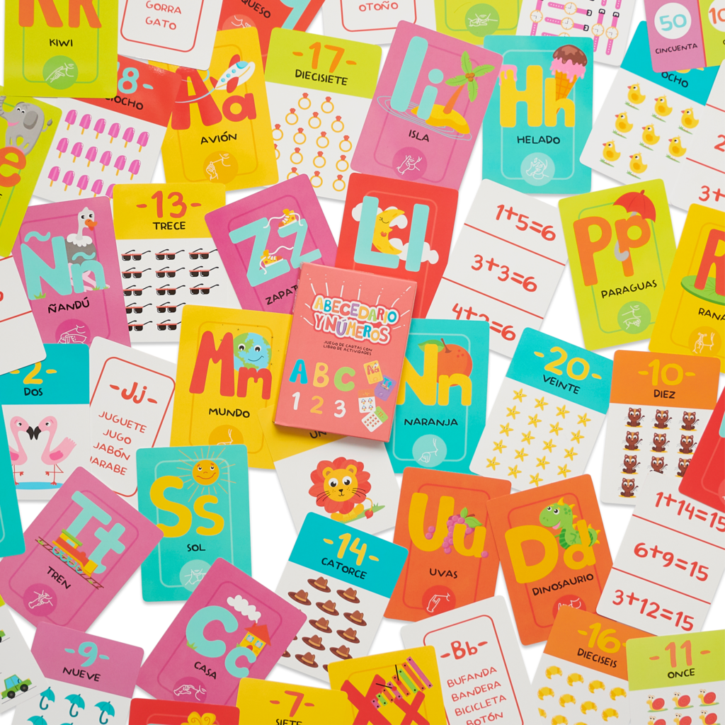 Abecedario y Números - Cartas con libro de actividades