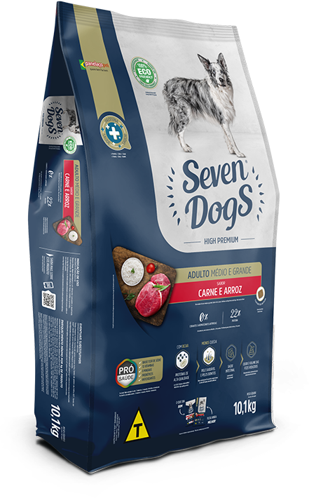 Ração Para Cães Seven Dogs Mandala Adultos Carne E Arroz 20Kg