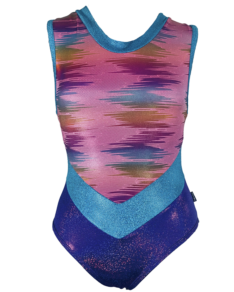 Leotardo Gimnasia niña, Modelo 17240-21 – Rosa Multi color cortes pico ...