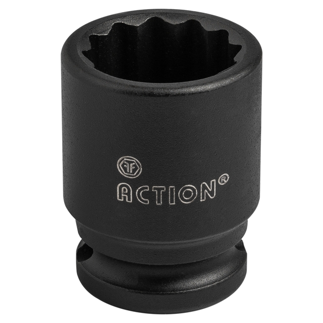 Soquete Estriado de Impacto 14mm Curto x 3/8 Pol