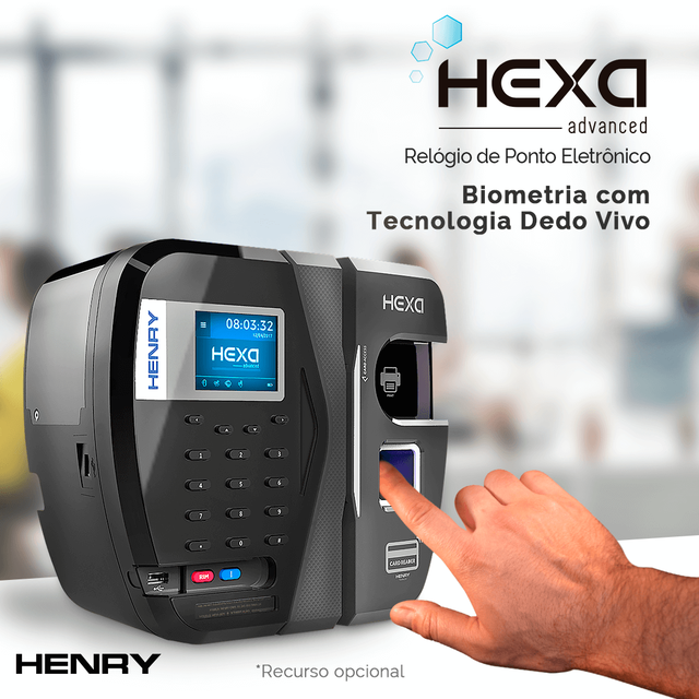 RELÓGIO DE PONTO ELETRÔNICO HENRY HEXA ADVANCED HOMOLOGADO INMETRO