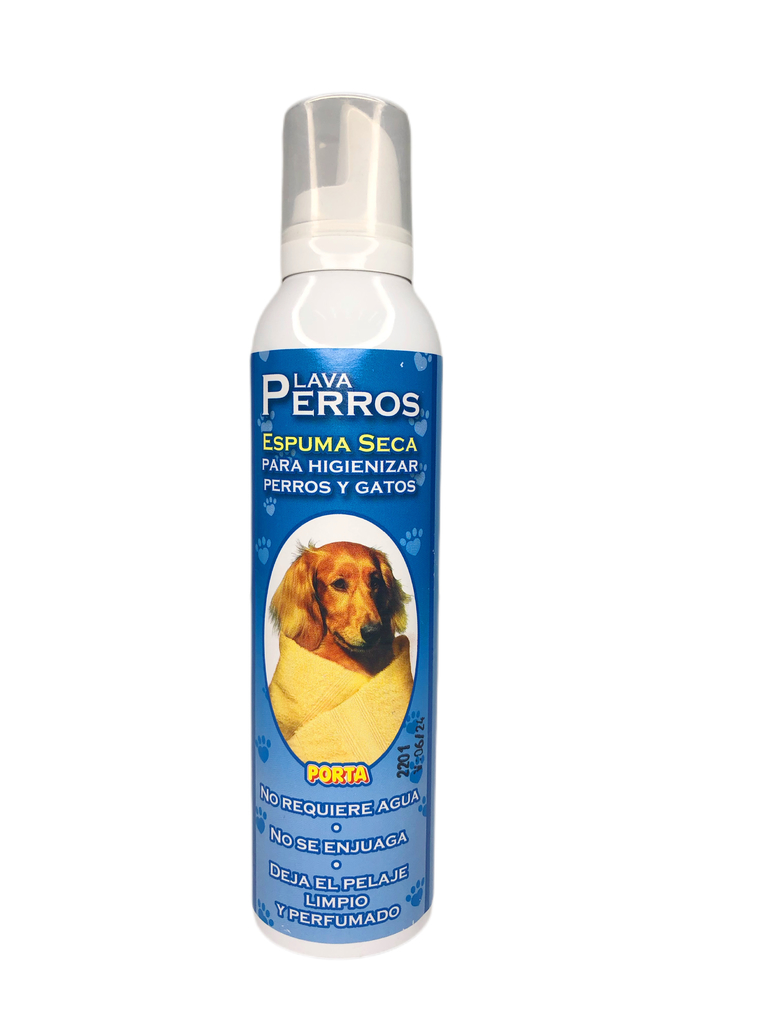 Espuma seca lava perros y gatos .Porta