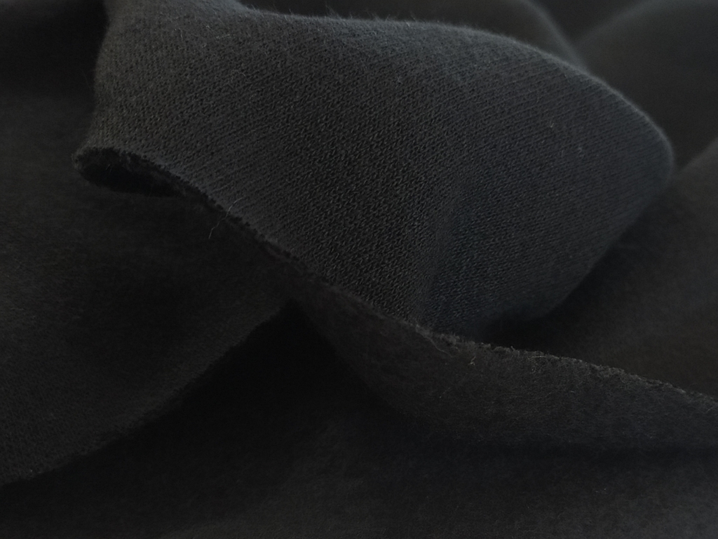 Tela Friza de Algodón Negra