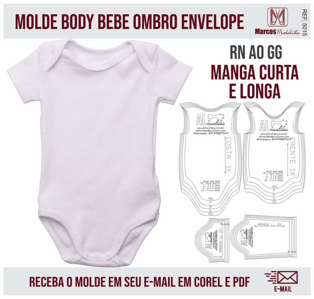 Molde Body Bebê 5015 - Comprar em Marcos Modelista