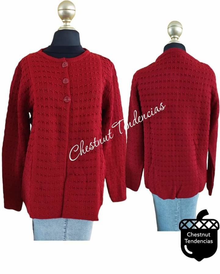 Sueter Largo Abierto Frontal Con Botones - Blacknut