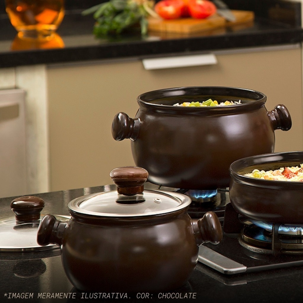 Panela De Cerâmica Ceraflame Premiere 24cm 7000ml Chocolate
