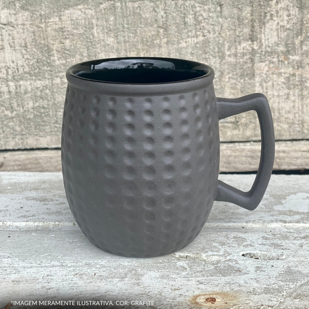 Caneca De Cerâmica 350ml Moscow Mule Ceraflame Gourmet Grafite