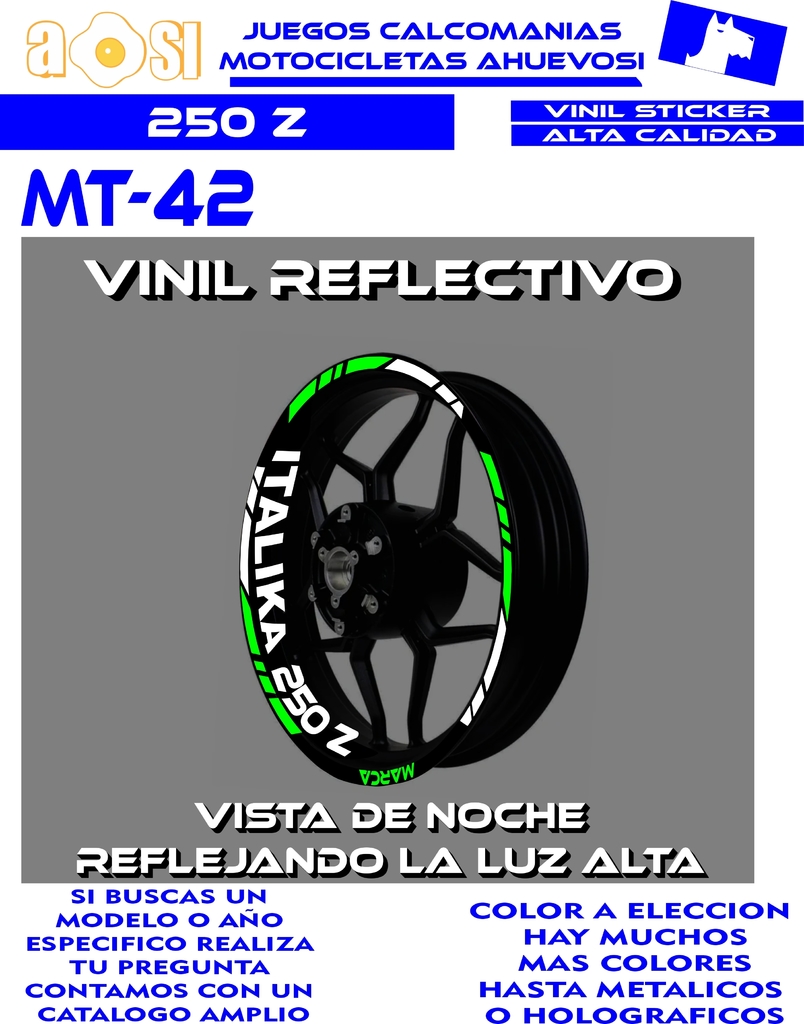 KIT REFLECTIVOS LINEA Z 250Z 250 Z - Ahuevosi
