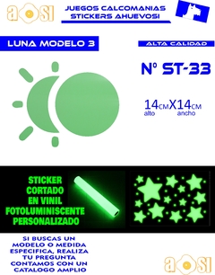 Luna Lunas Sol Calcomanias Sticker Fotoluminiscente