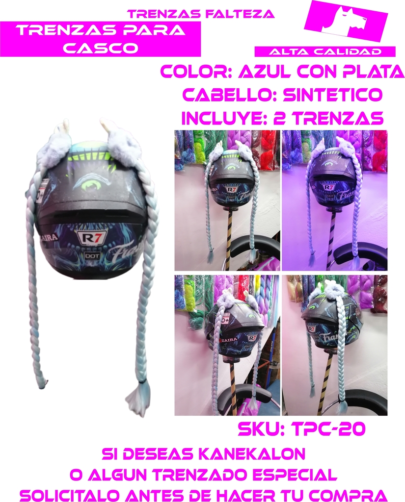 TRENZAS CASCO CABELLO SINTETICO - Comprar en Ahuevosi