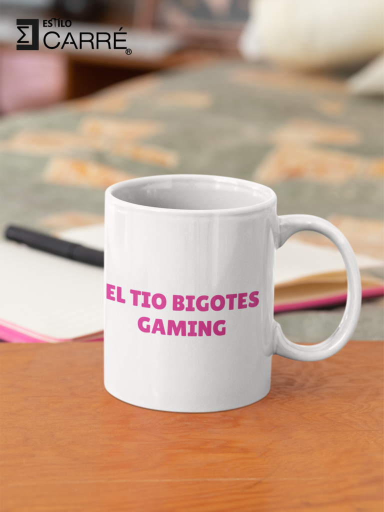 Taza Lineal. El Tío Bigotes Gaming - Estilo Carré Taza Lineal. El Tío Bigotes Gaming - Estilo Carré